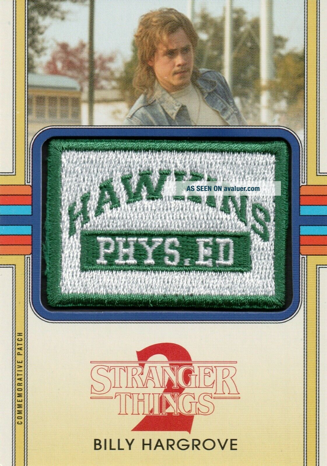 2019 Stranger Things Season 2, Billy Hargrove Commemorative Patch Card ...