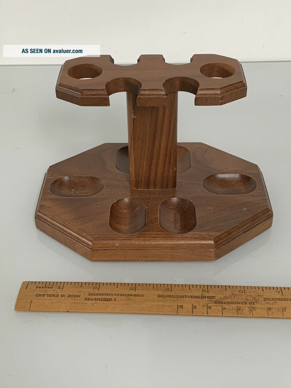 Vintage American Walnut Pipe Rack - Decatur Industries Indiana | #4294468
