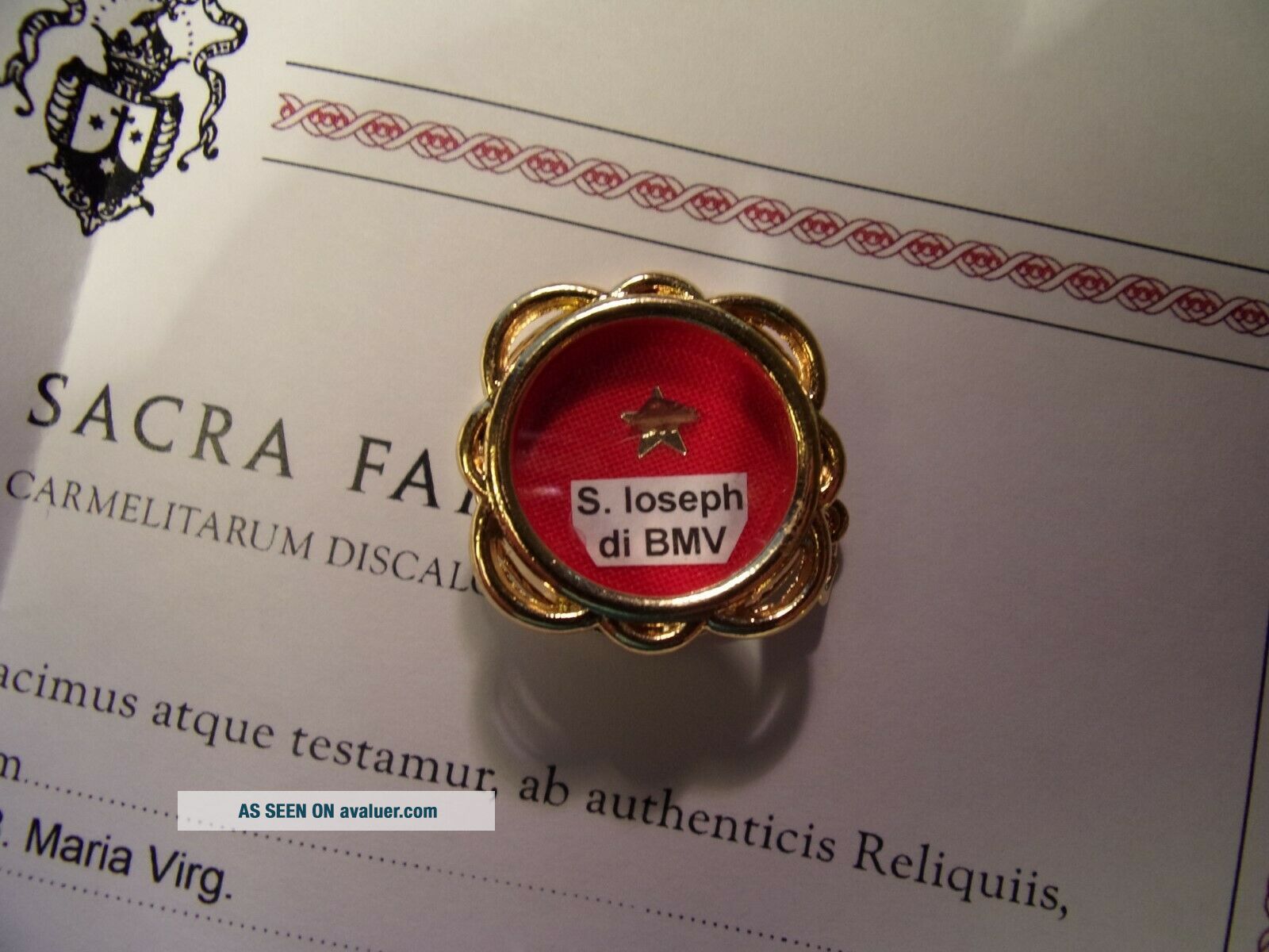 Saint Joseph Husband Of BMV With Certificate 1st Class Reliquary Relic ...