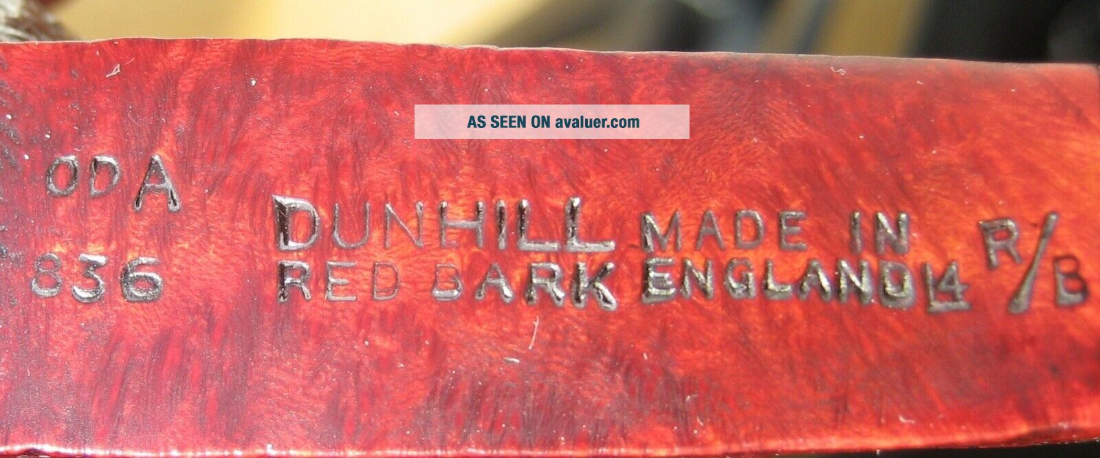 1974 Dunhill Estate ODA 836 Red Bark Square Panel Pipe F/T Pipa Pfeife ...