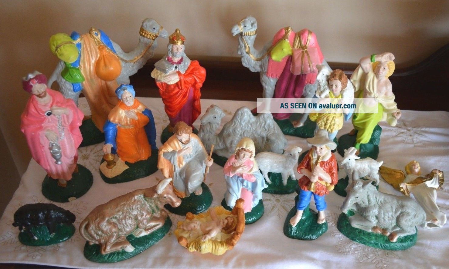 VTG Atlantic Mold 17pc Christmas Nativity Scene Ceramic Hand - Painted ...