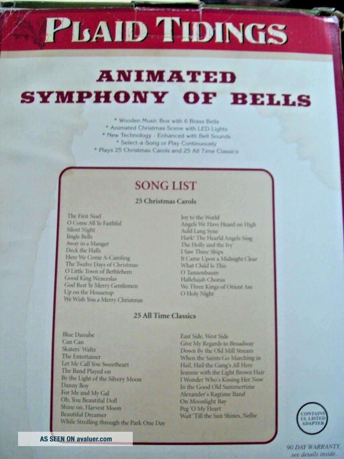 Cracker Barrel Plaid Tidings Animated Mr. Christmas Symphony Of Bells ...