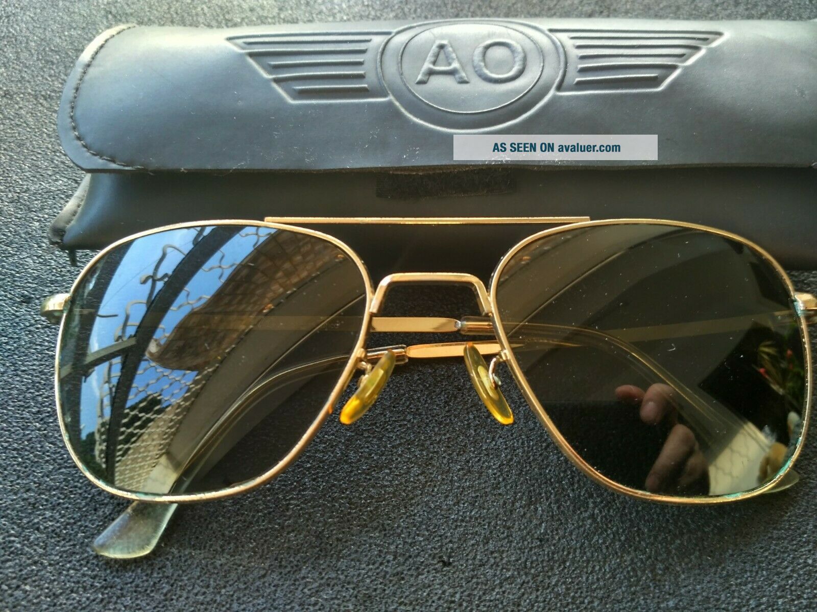 VINTAGE US AO American Optical Military Pilot Sunglasses | #4334115