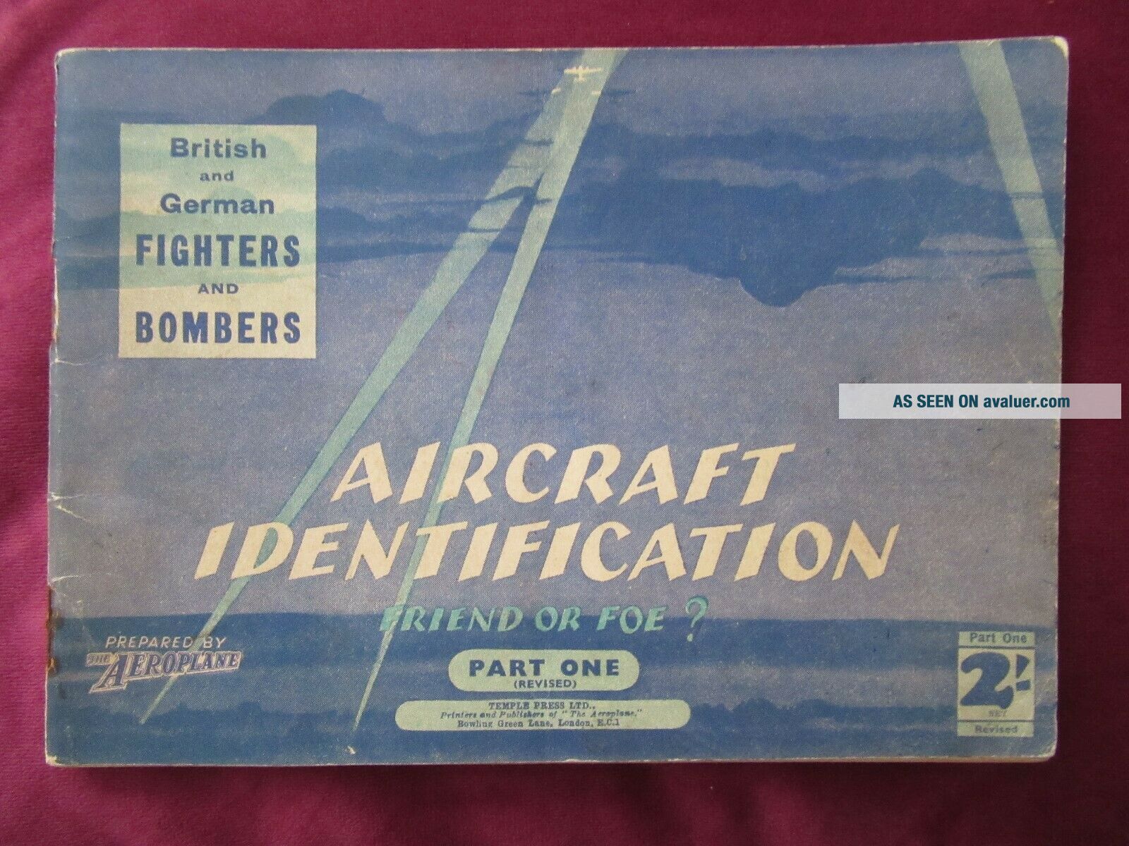 1940 WW2 Aircraft Identification Book Part 1 British & German Fighters ...