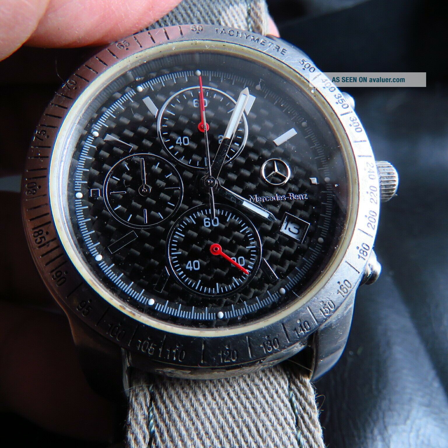 VINTAGE ALL STEEL MERCEDES BENZ CHRONOGRAPH QUARTZ MEN WATCH | #4359397
