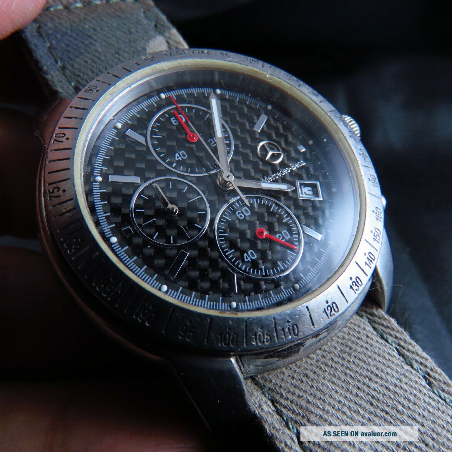 VINTAGE ALL STEEL MERCEDES BENZ CHRONOGRAPH QUARTZ MEN WATCH | #4359397