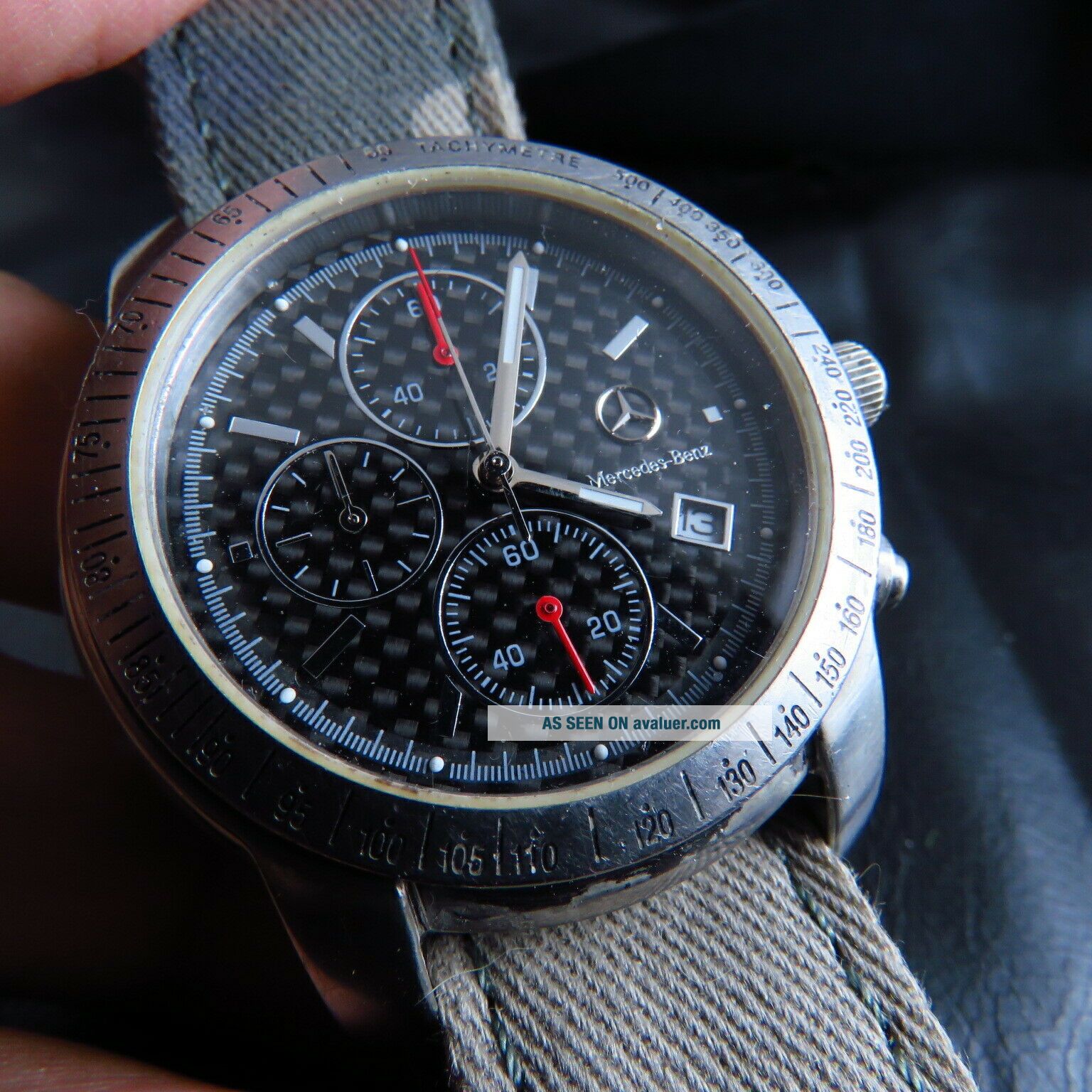 VINTAGE ALL STEEL MERCEDES BENZ CHRONOGRAPH QUARTZ MEN WATCH | #4359397