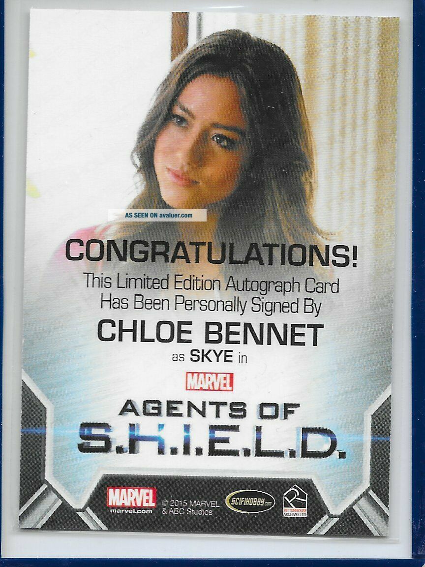 Marvel Agents Of SHIELD Season 2 Chloe Bennet As Skye Autograph ...