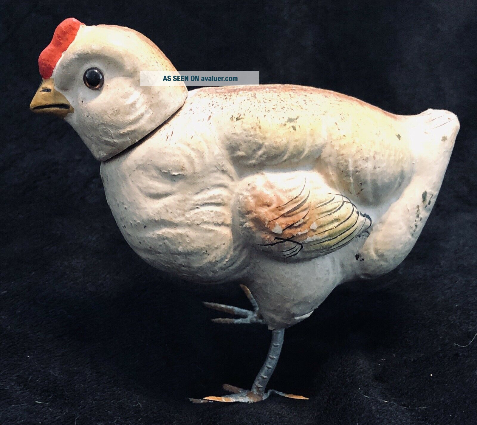 Antique Germany Paper Mache Chicken Candy Container With Glass Eyes ...