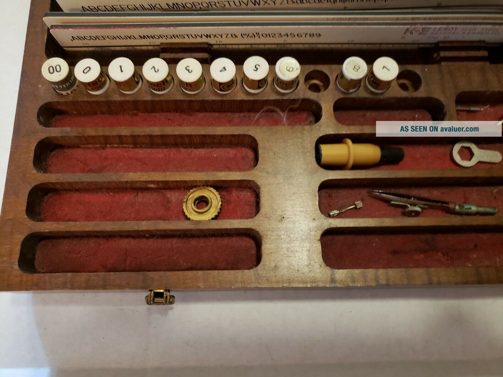 Vintage K&E LEROY Lettering Drafting Tool Set In Wood Box (incomplete ...