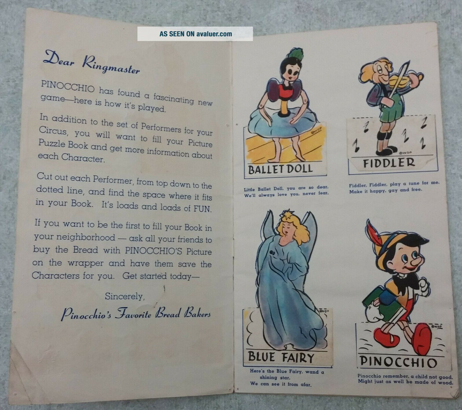 Disney Pinocchio Circus Ringmaster ' S Scrap Book Guide, Nearly ...
