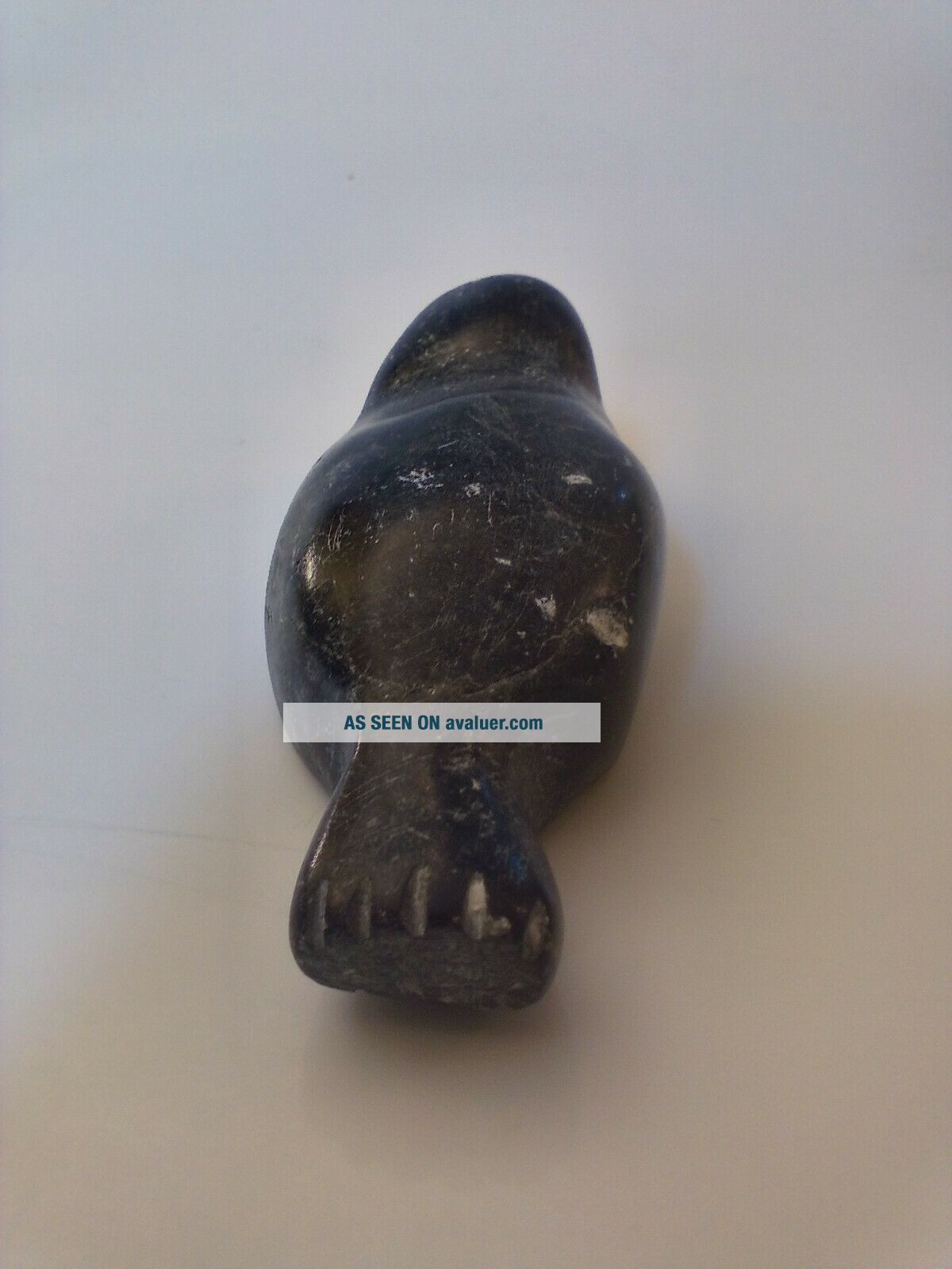Inuit Eskimo Black Soap Stone Carving Sculpture Of A Seal Signed, 4 ...