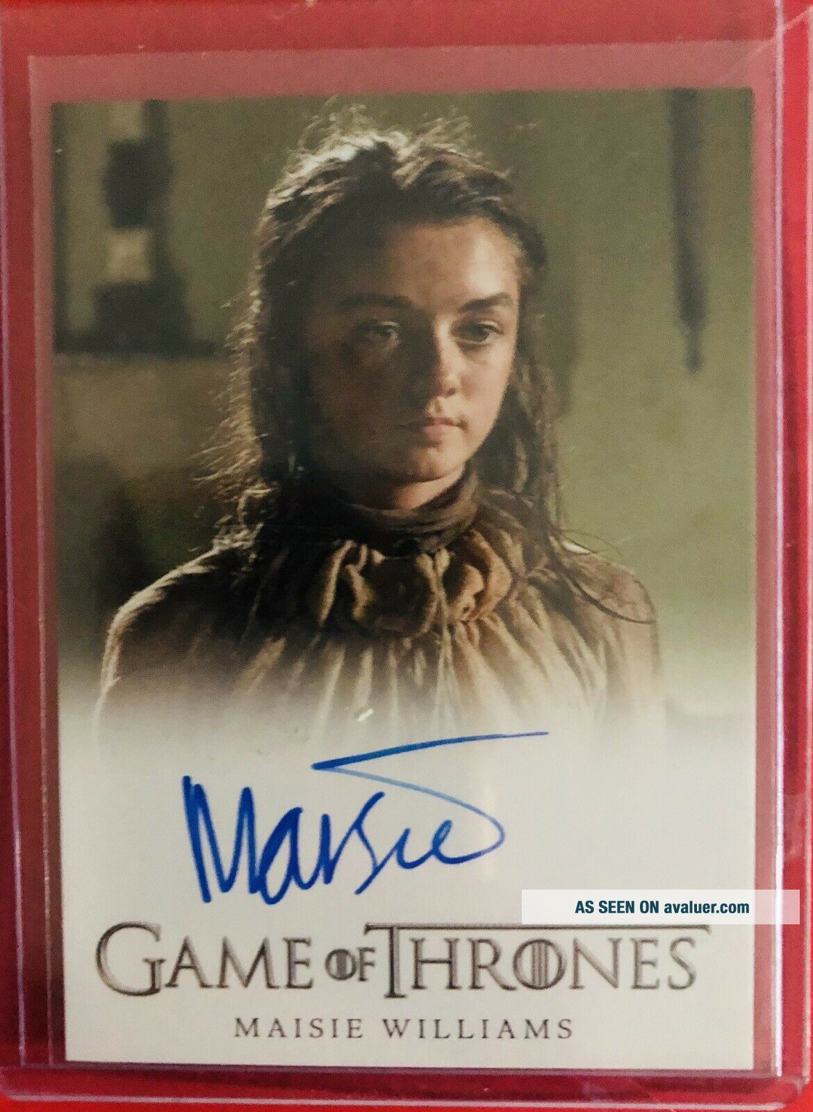 MAISIE WILLIAMS As ARYA STARK GAME OF THRONES AUTOGRAPH AUTO 2012 RARE ...