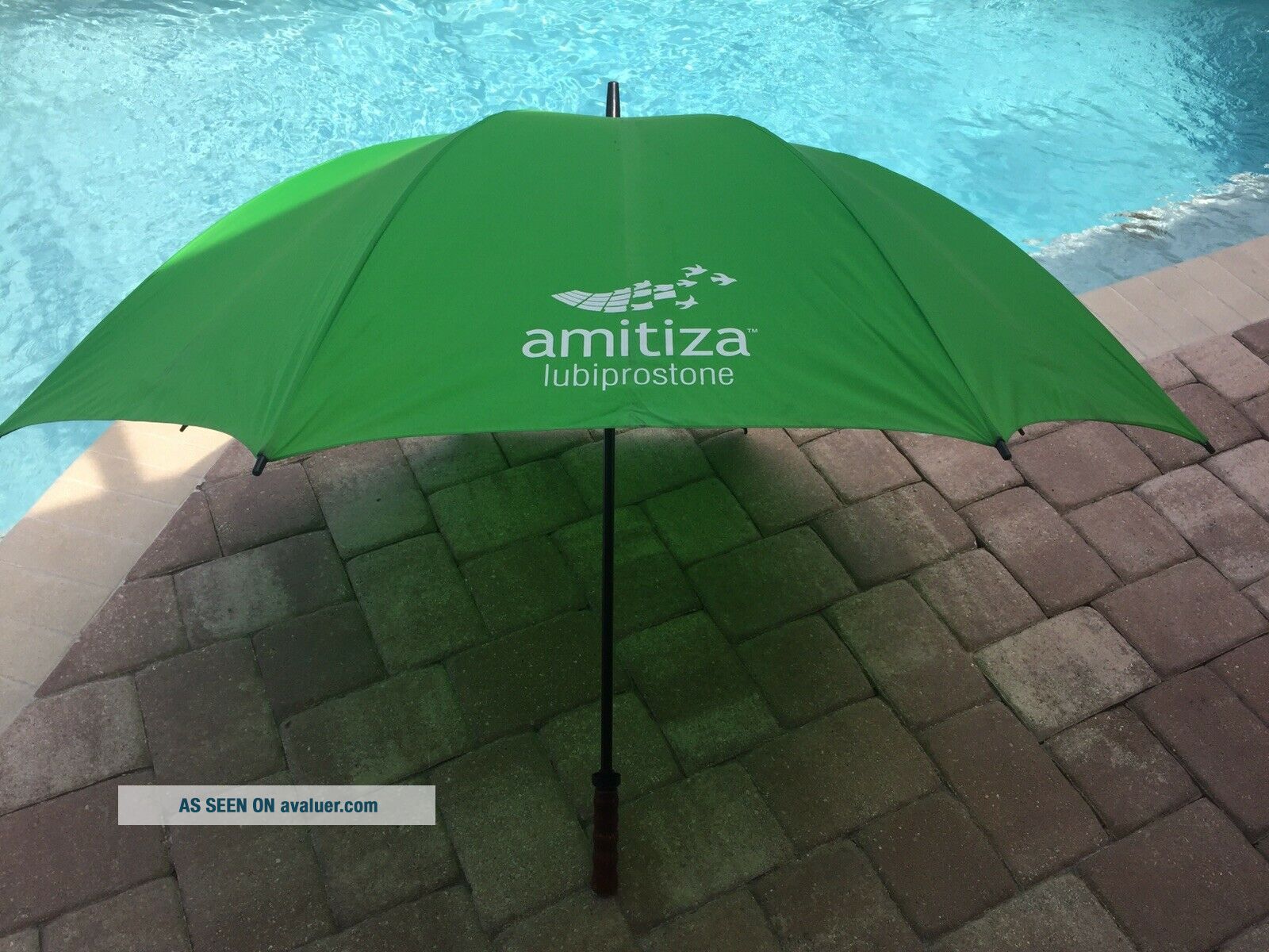 Amitiza Drug Rep Umbrella Bright Green W/ Disappearing Birds Takeda ...