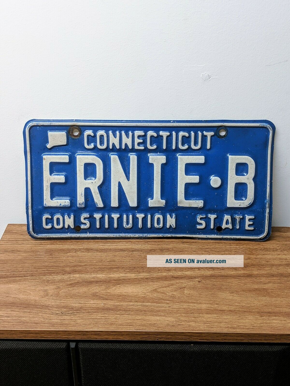 Vintage CT Conn Vanity License Plate ERNIE B Ernest Constitution State ...