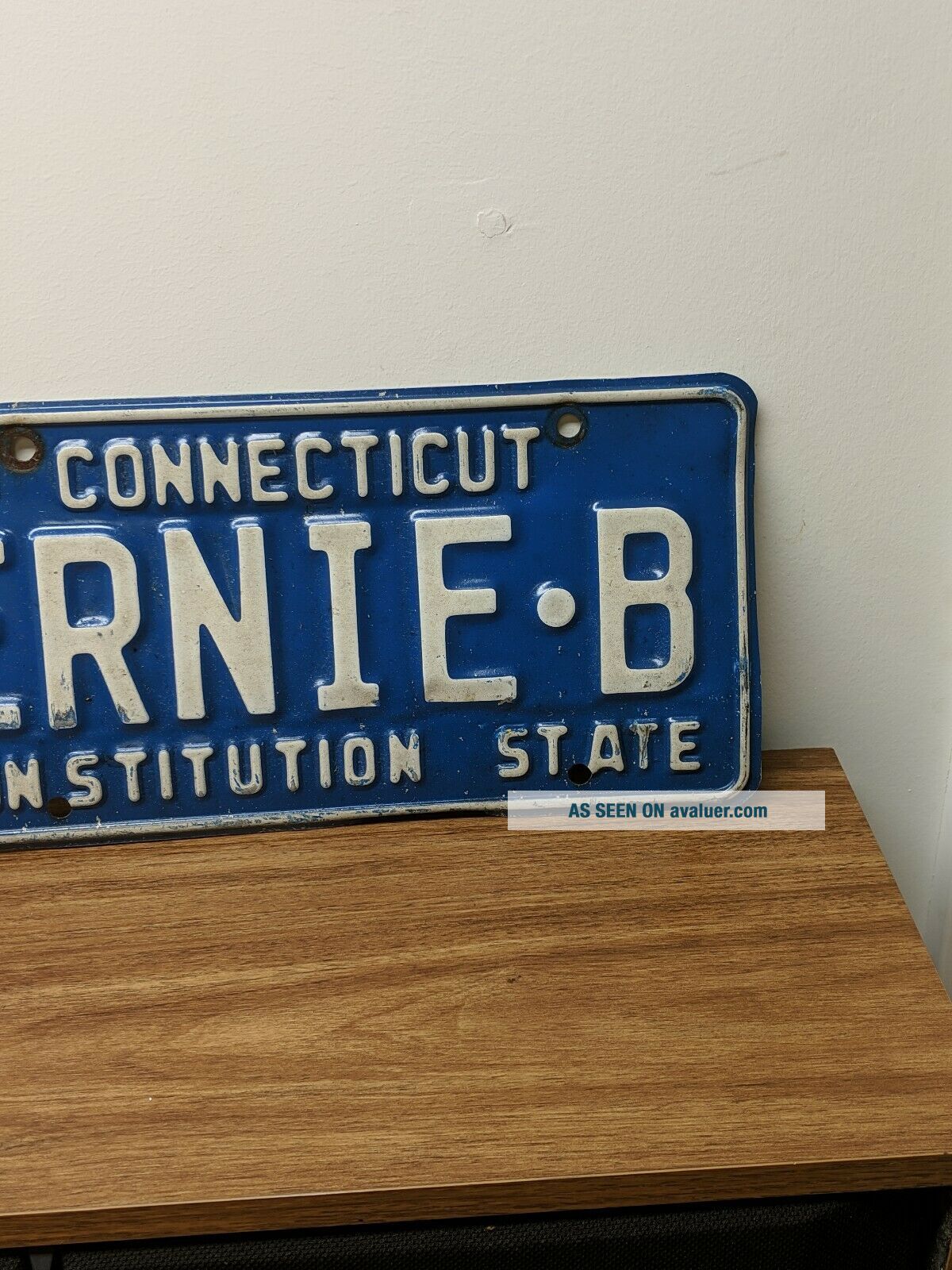 Vintage CT Conn Vanity License Plate ERNIE B Ernest Constitution State ...