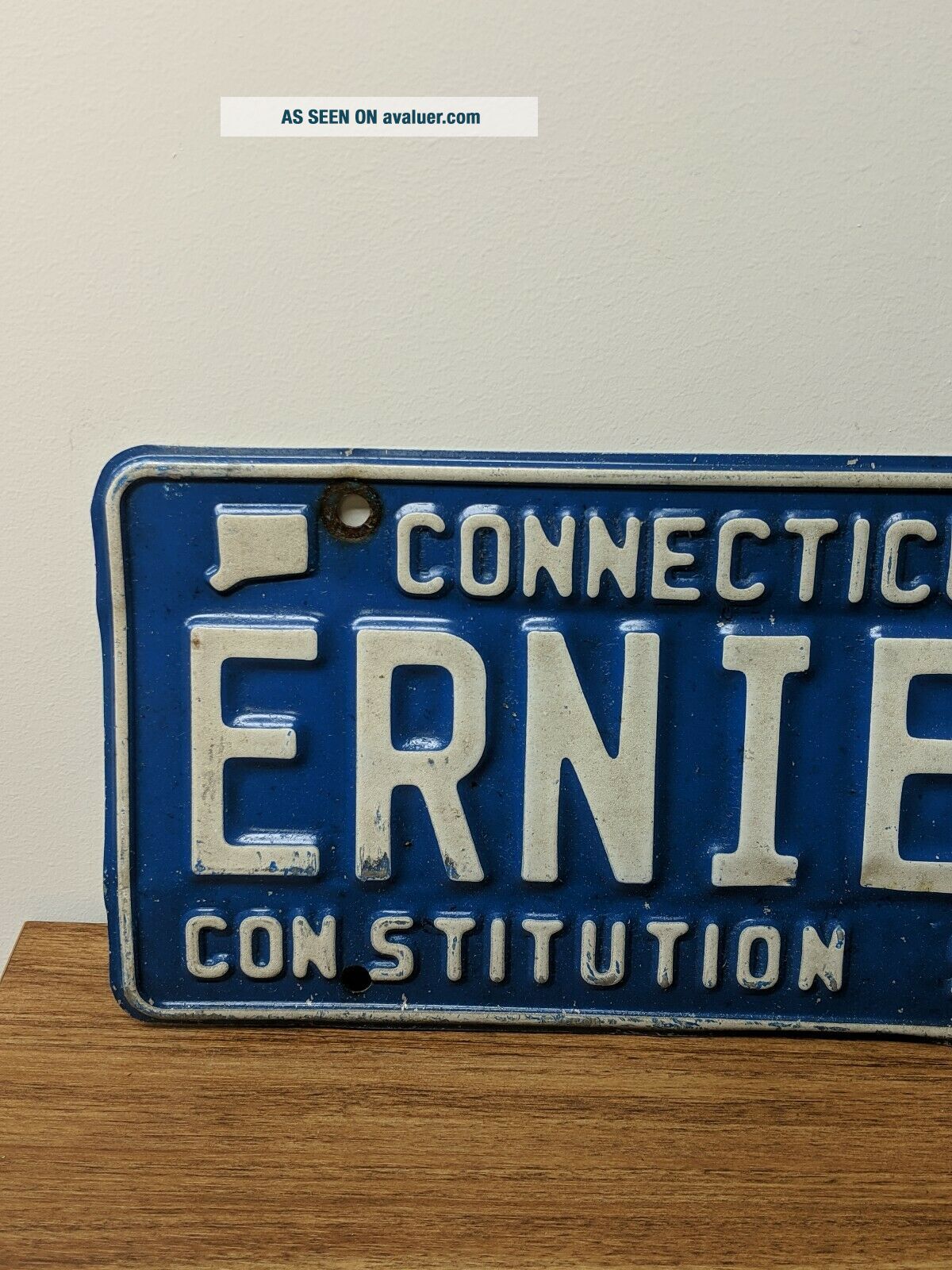 Vintage CT Conn Vanity License Plate ERNIE B Ernest Constitution State ...