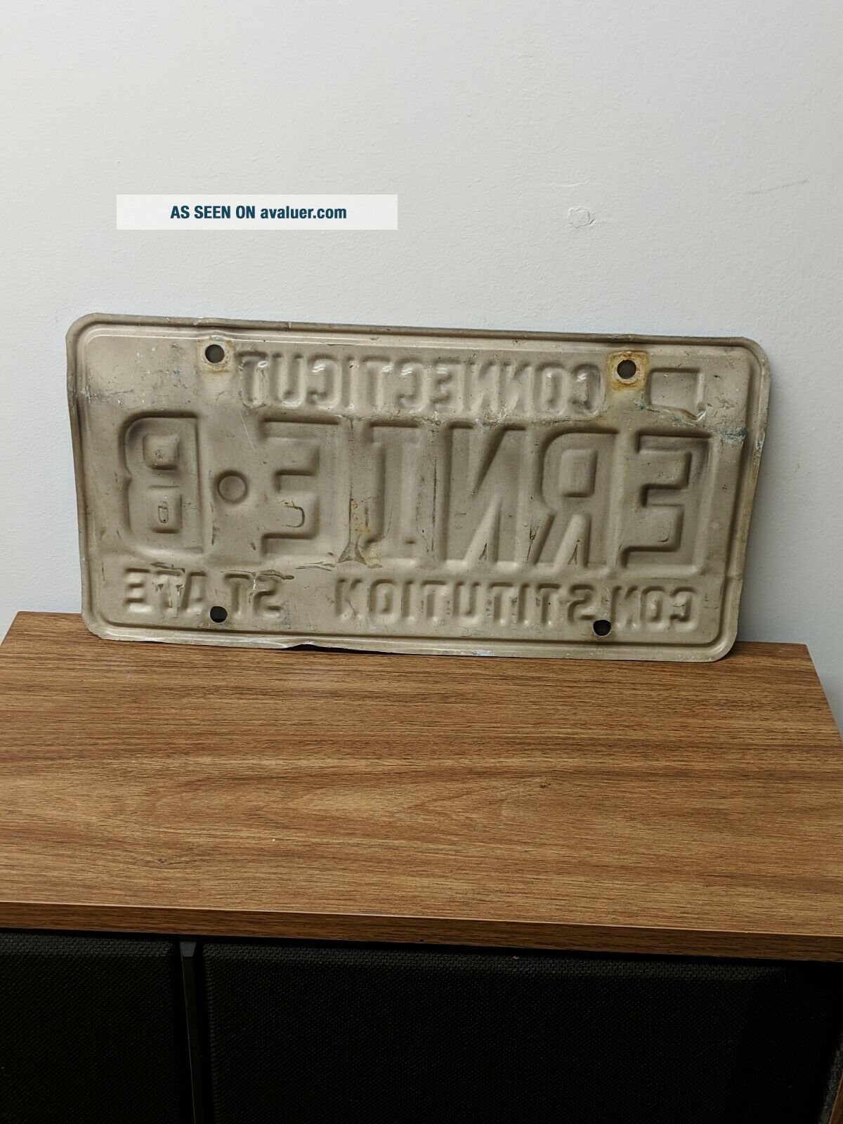 Vintage CT Conn Vanity License Plate ERNIE B Ernest Constitution State ...