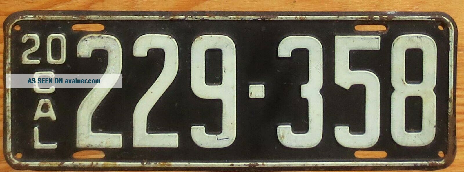 1920 California License Plate Number Tag | #4389855