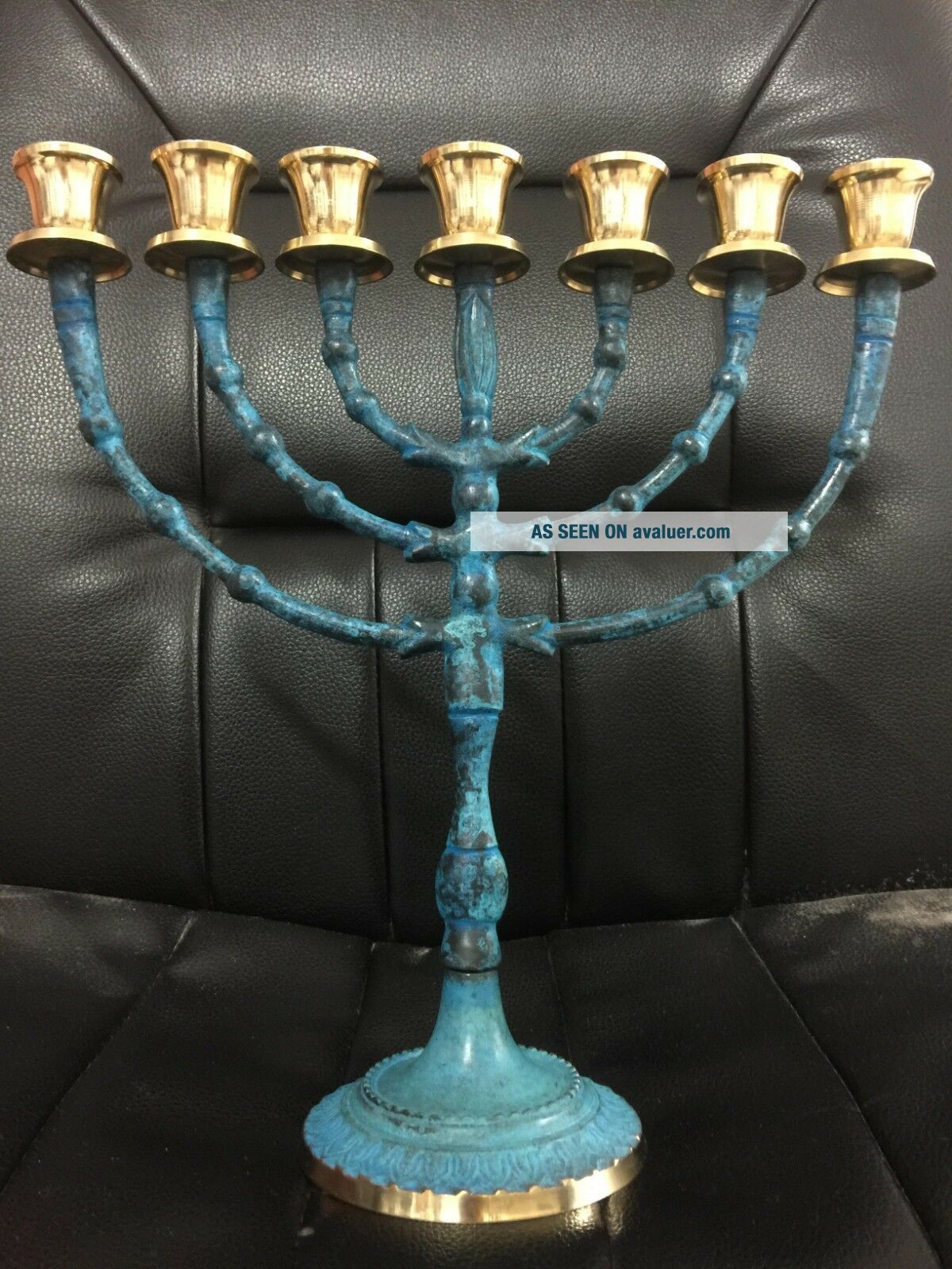 Jerusalem Menorah - 12 Inch Height Brass Copper 7 Branches Menorah From ...