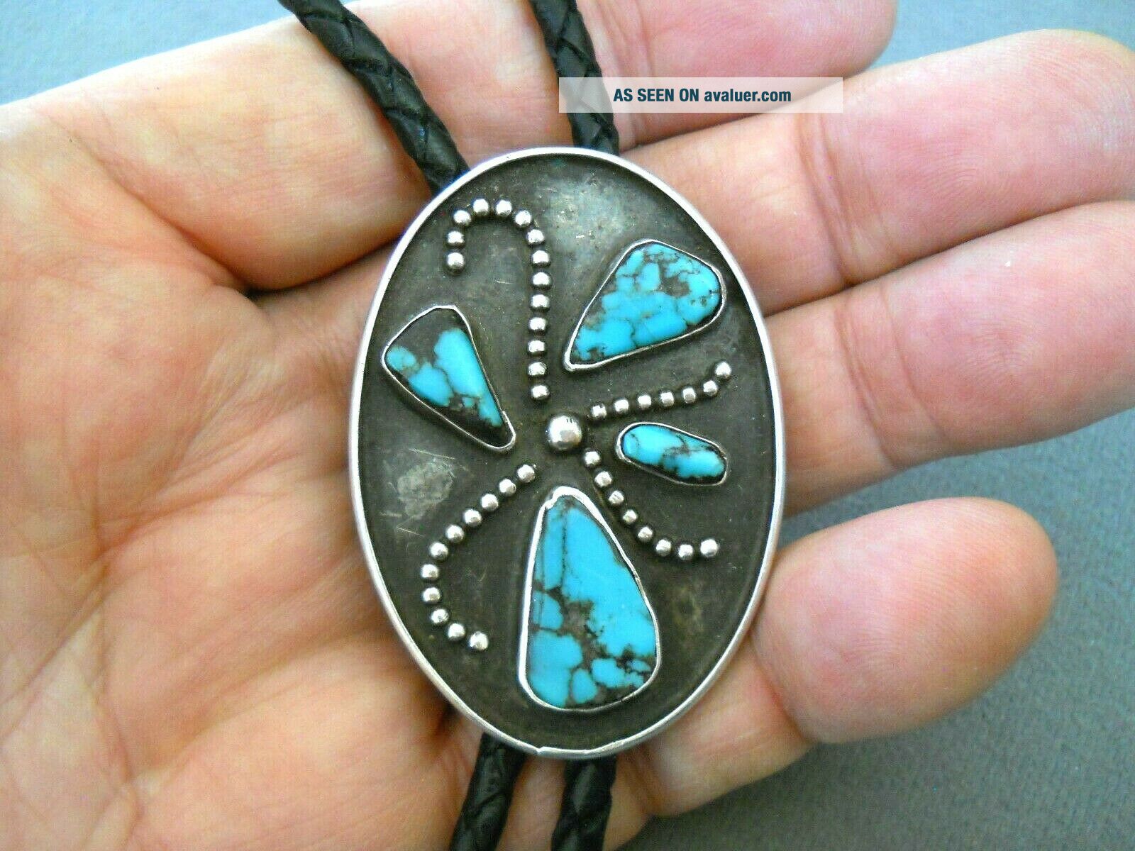 Southwestern Native American Indian Natural Turquoise Sterling Silver ...