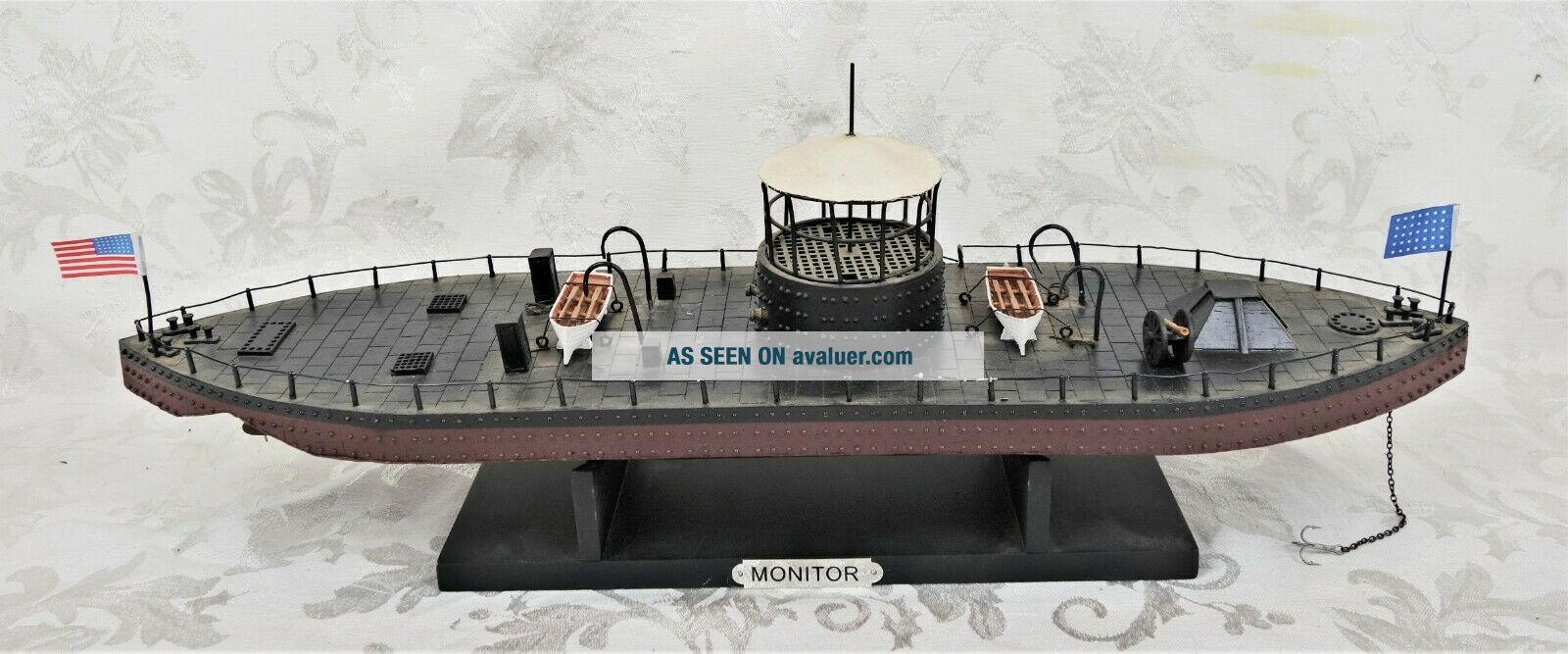 USS Monitor Civil War Ironclad Wooden Ship Scale Model 21 " US Navy ...