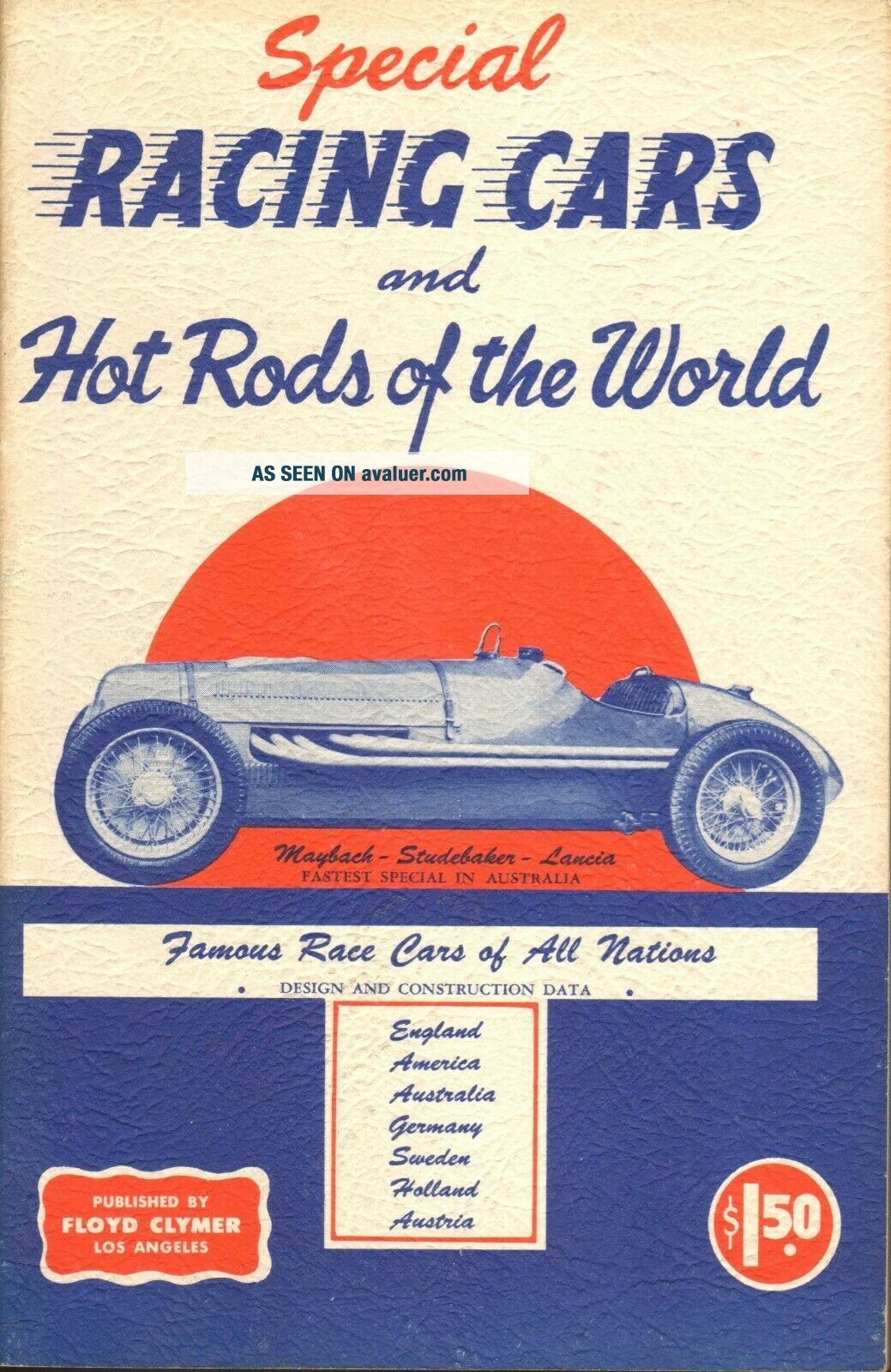 1950 SPECIAL RACING CARS AND HOT RODS OF THE WORLD BY HANK ELFRINK ...