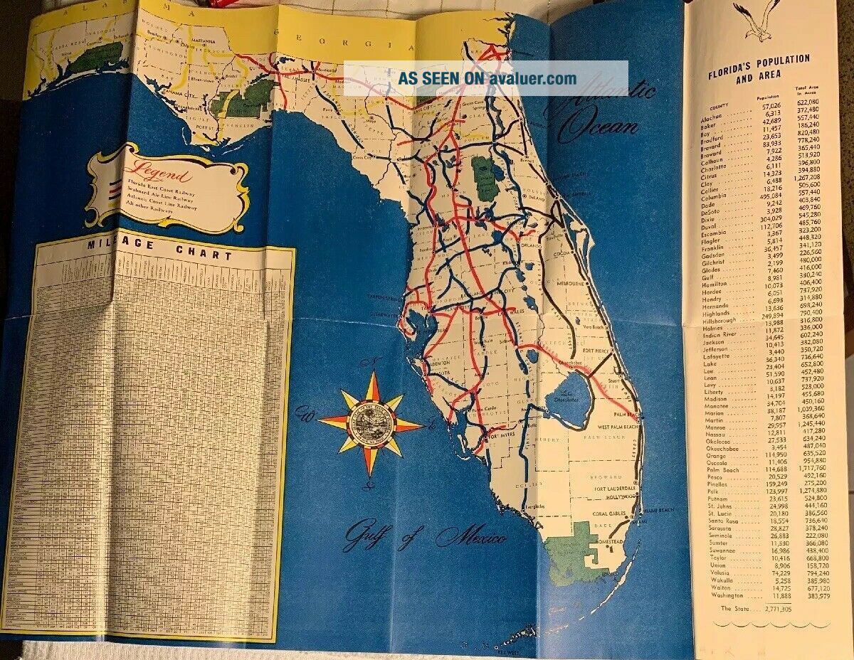Vintage Pictorial Map Of Florida Brochure | #4433937