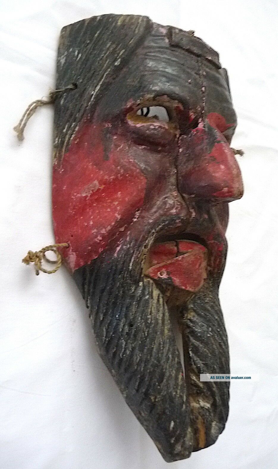 Antique Mexican Or Tsimshian 1820 Ceremonial Mask - Wood - Man With ...