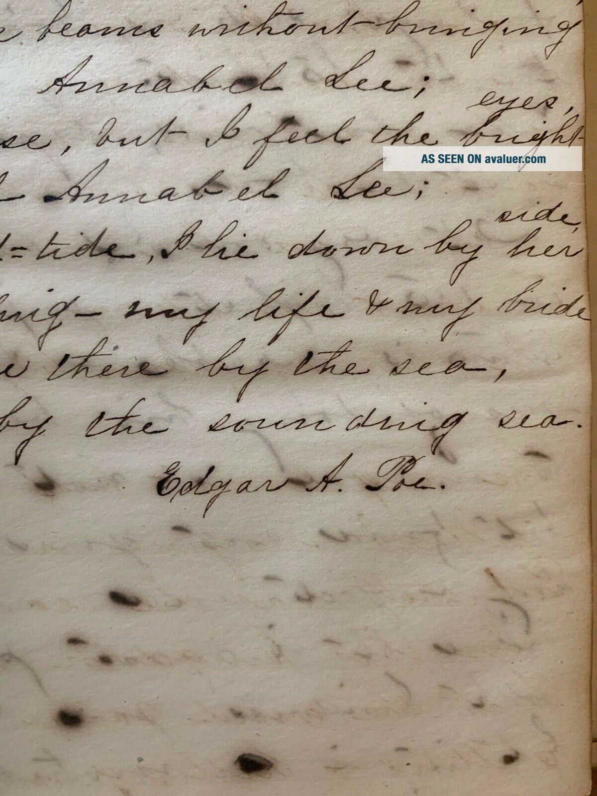 1860s Handwritten Album Edgar Allan Poe Civil War Poems Stonewall ...