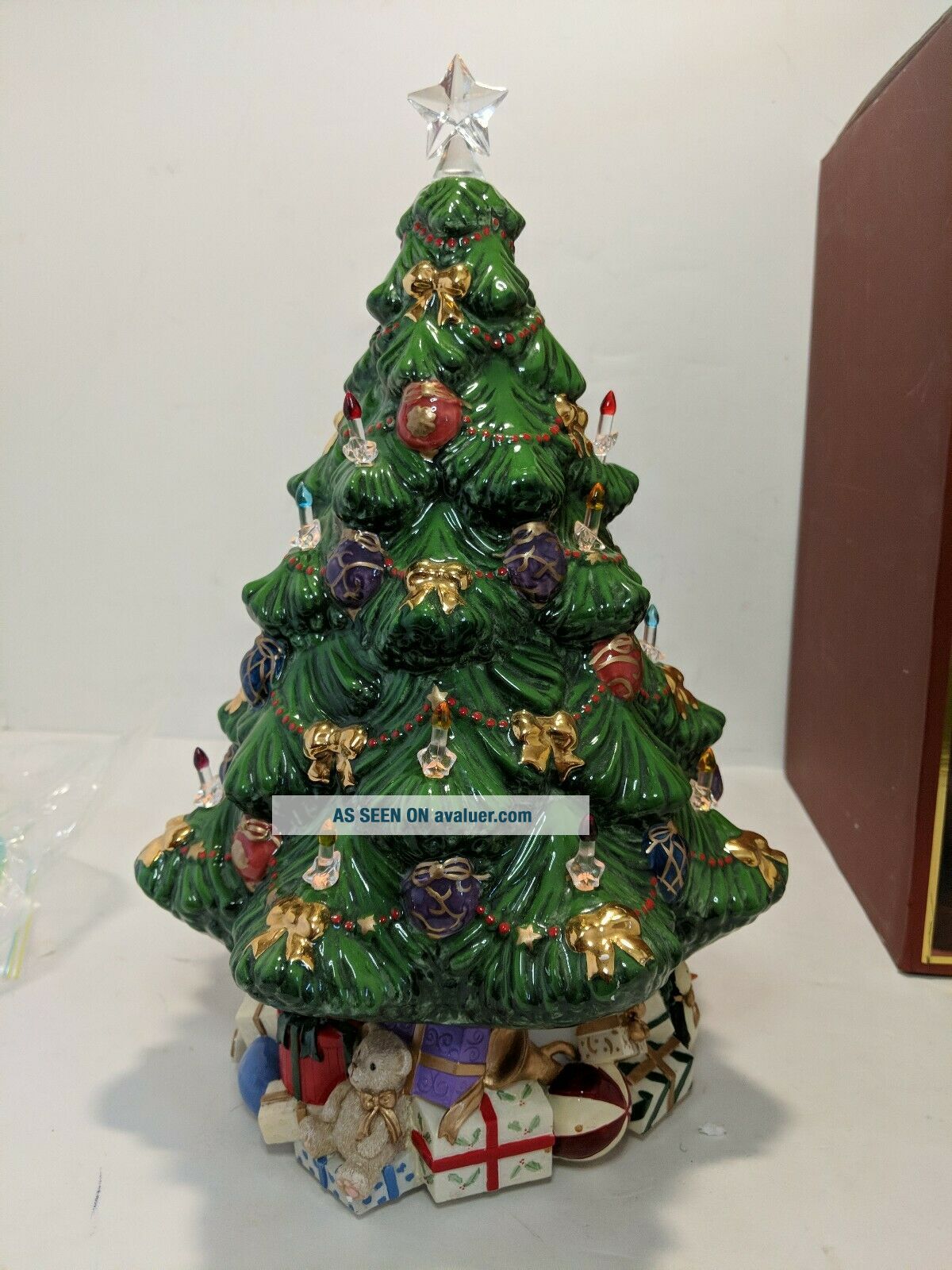Christmas Tree Lenox Holiday Village Rotating Musical Colored Lights ...