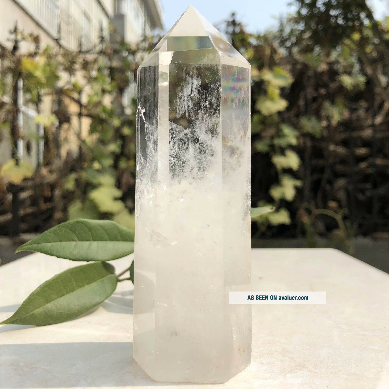 339g Natural Clear White Crystal Obelisk Quartz Point Specimen Healing ...