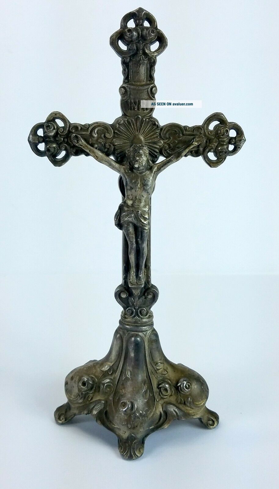 Vintage Jesus Christ Metal INRI Catholic Religious Alter Cross Crucifix ...