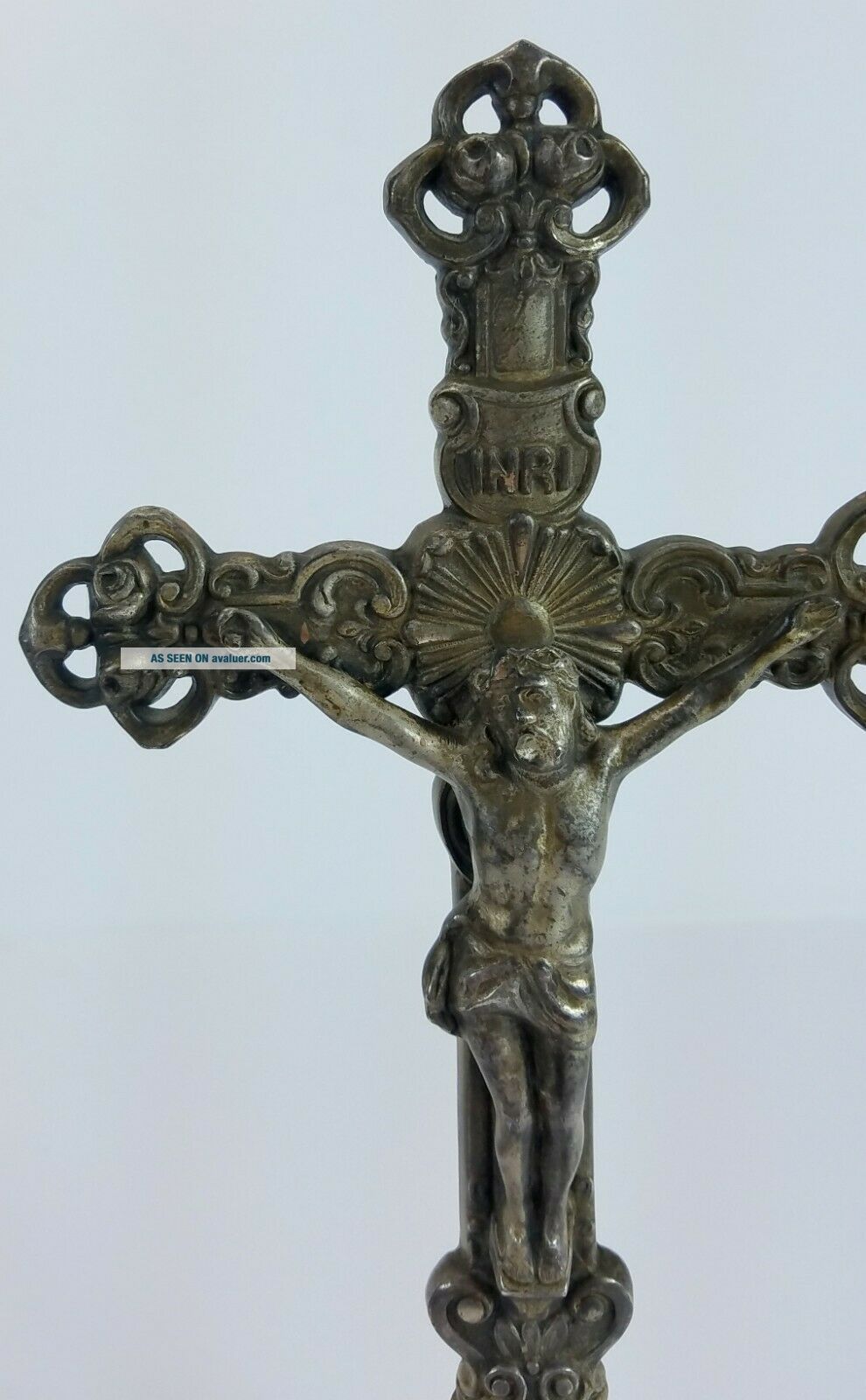 Vintage Jesus Christ Metal INRI Catholic Religious Alter Cross Crucifix ...