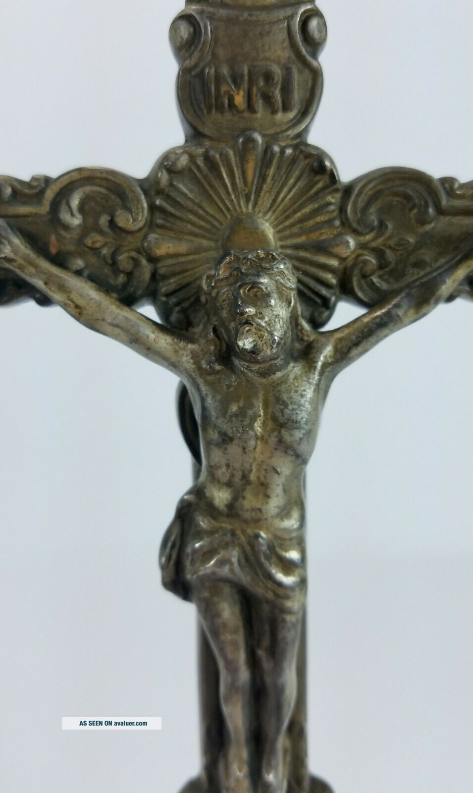 Vintage Jesus Christ Metal INRI Catholic Religious Alter Cross Crucifix ...