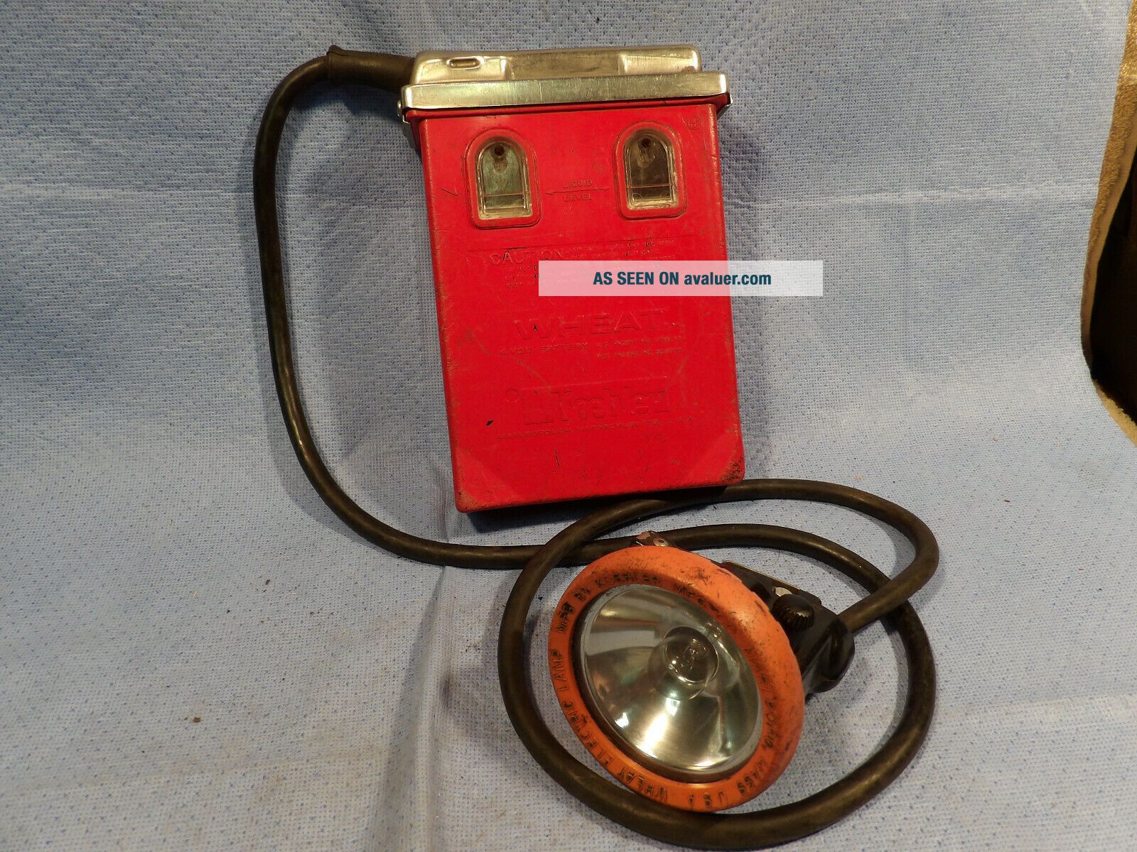 VINTAGE KOHLER WHEAT ELECTRIC MINER CAP LAMP 4 VOLT BATTERY | #4507305