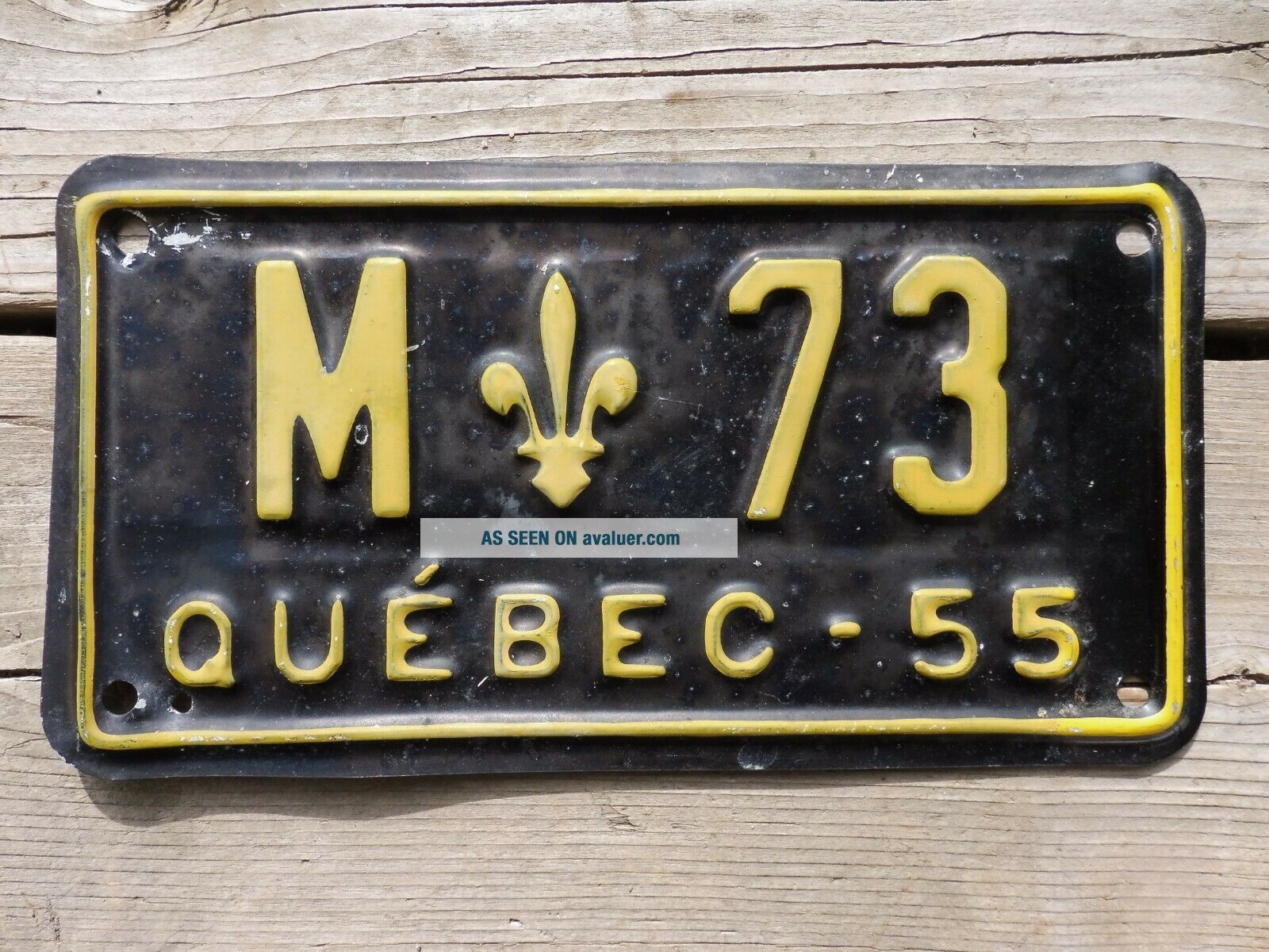 RARE 1955 DOUBLE DIGIT QUEBEC MOTORCYCLE LICENSE PLATE LOW NUMBER M ...