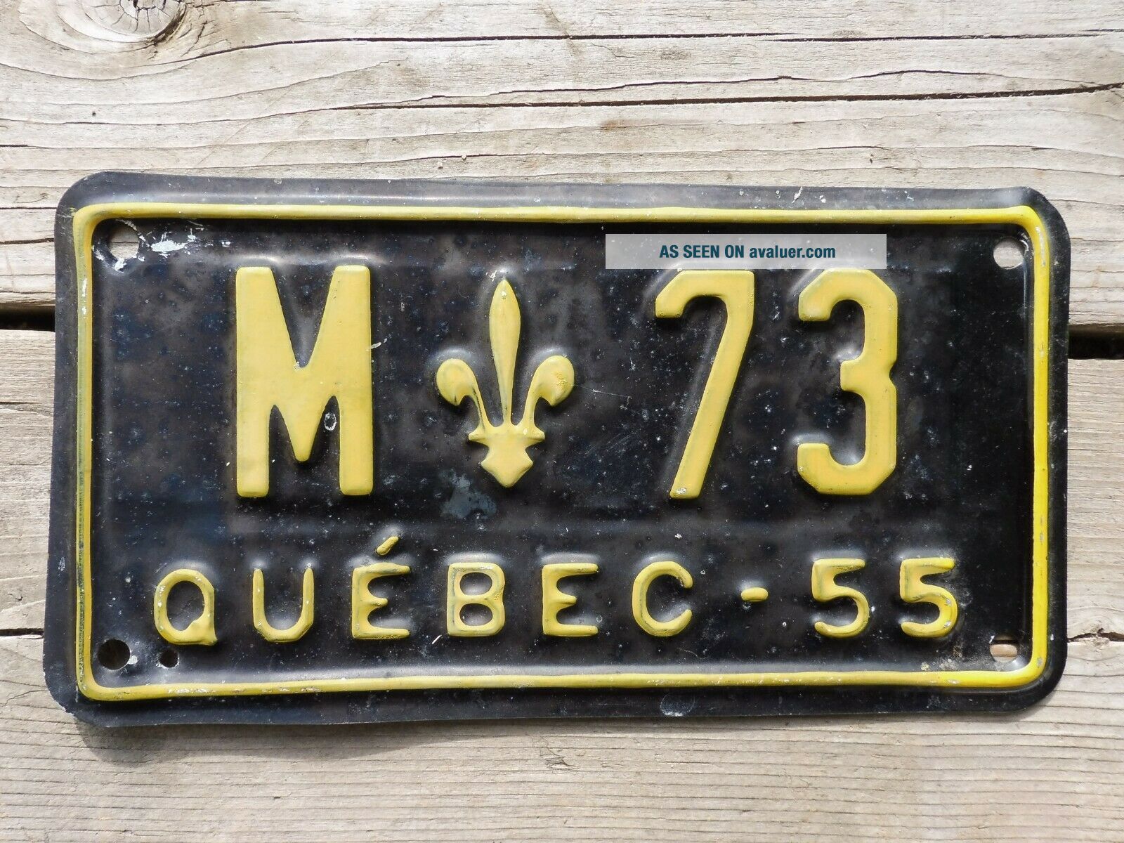 RARE 1955 DOUBLE DIGIT QUEBEC MOTORCYCLE LICENSE PLATE LOW NUMBER M ...