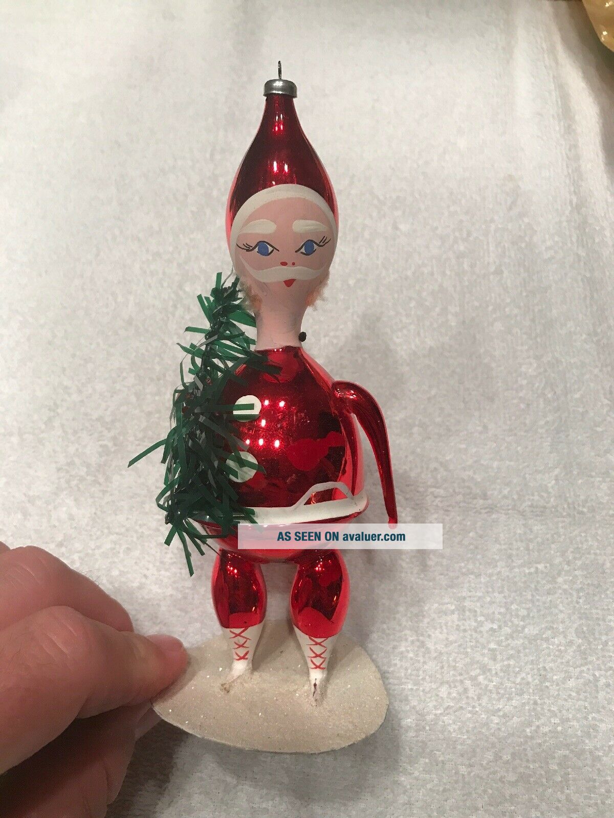 Fantastic Antique Blown Glass Santa Claus Christmas Tree Ornament ...