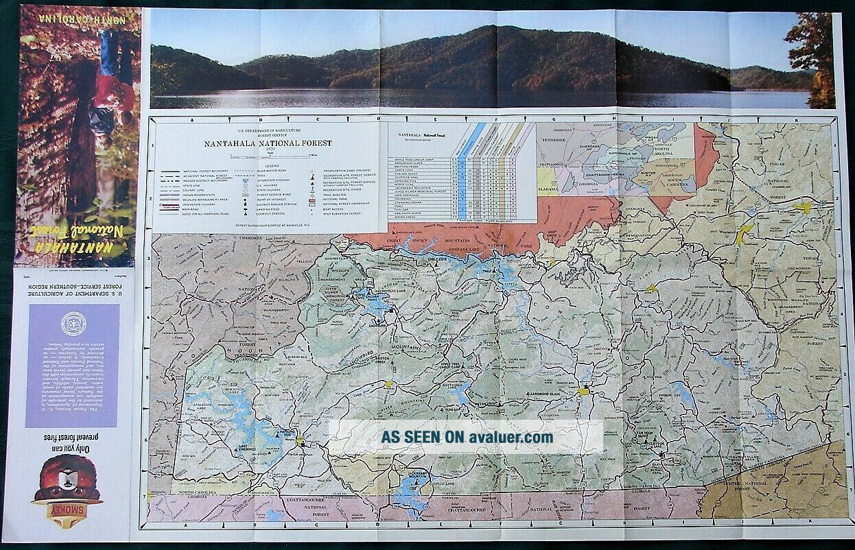 Nantahala National Forest North Carolina 1972 US Forest Service Map ...