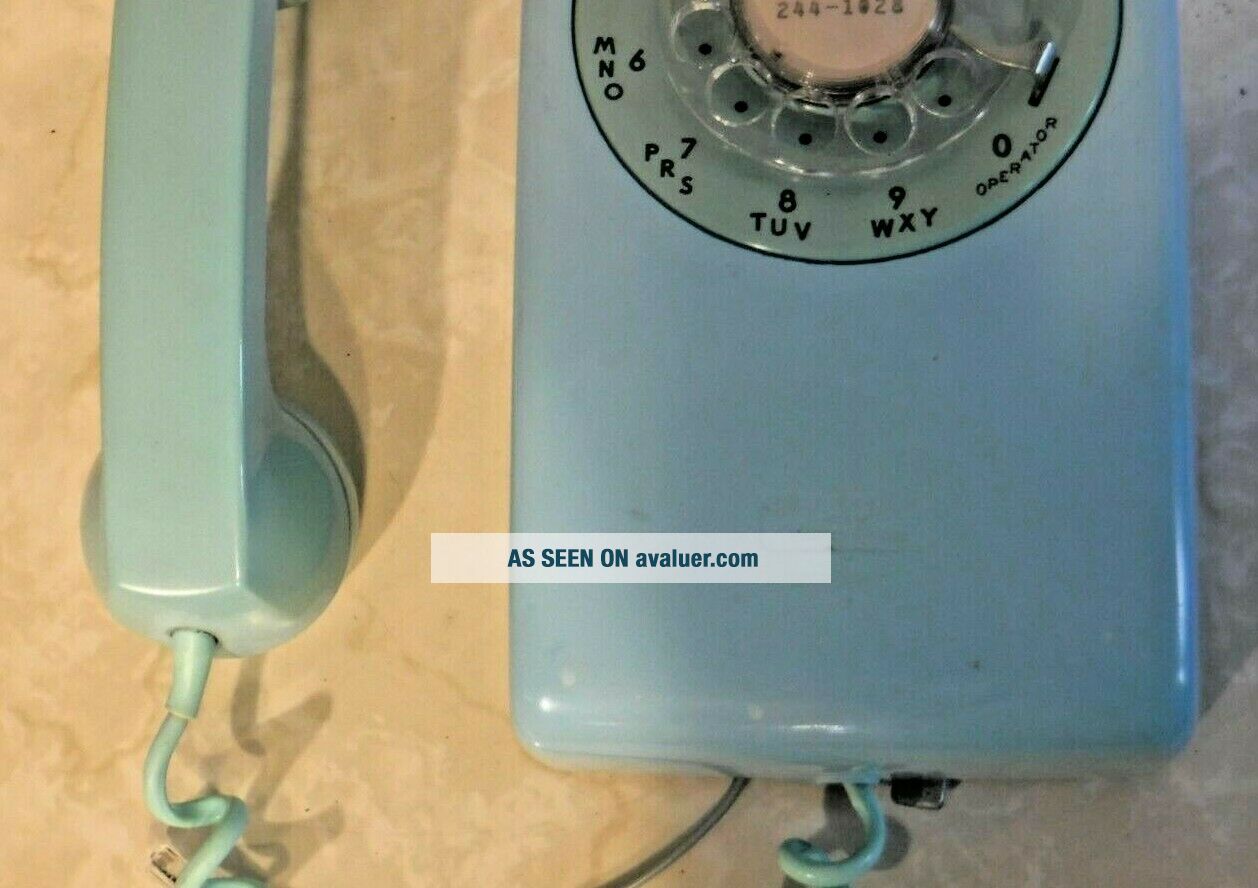 Bell System Western Electric Model 554 Blue Wall Telephone With Rotary ...