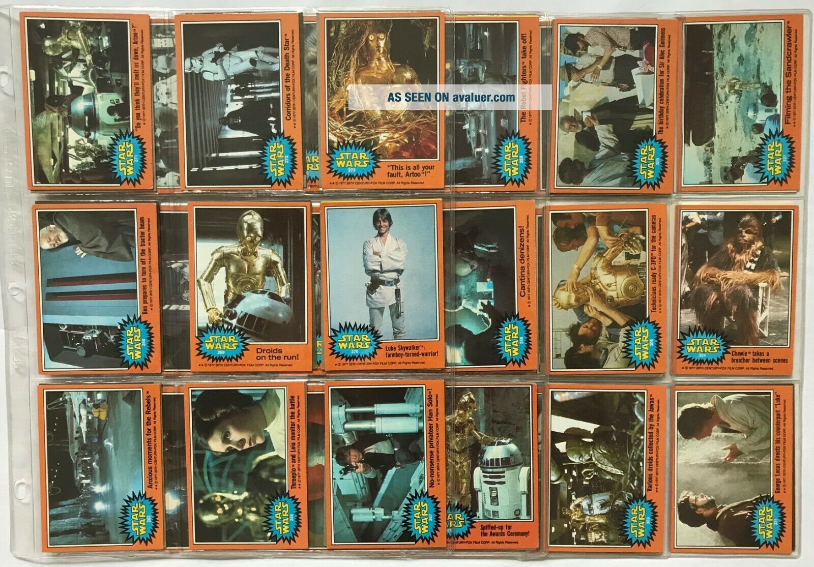 Star Wars Topps 1977 Orange Border Complete Card And Sticker Set Series ...