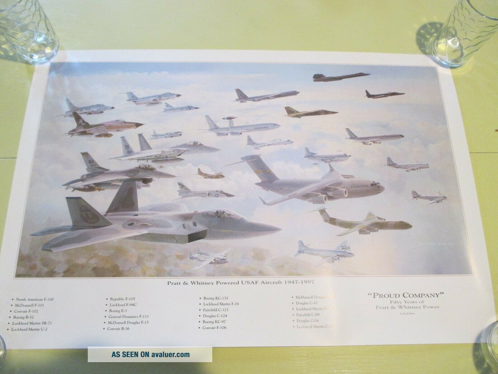 PRATT & WHITNEY 50 YEARS PROUD COMPANY KEITH FERRIS AIRCRAFT ART PRINT ...