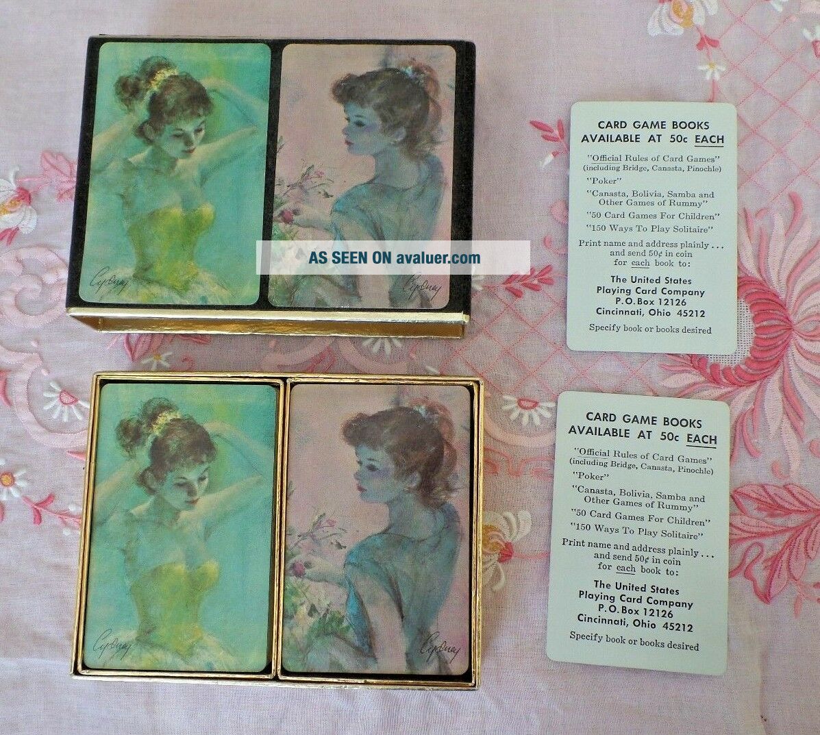 Vintage CONGRESS Playing Cards Double Deck Cel - U - Tone Finish USA ...