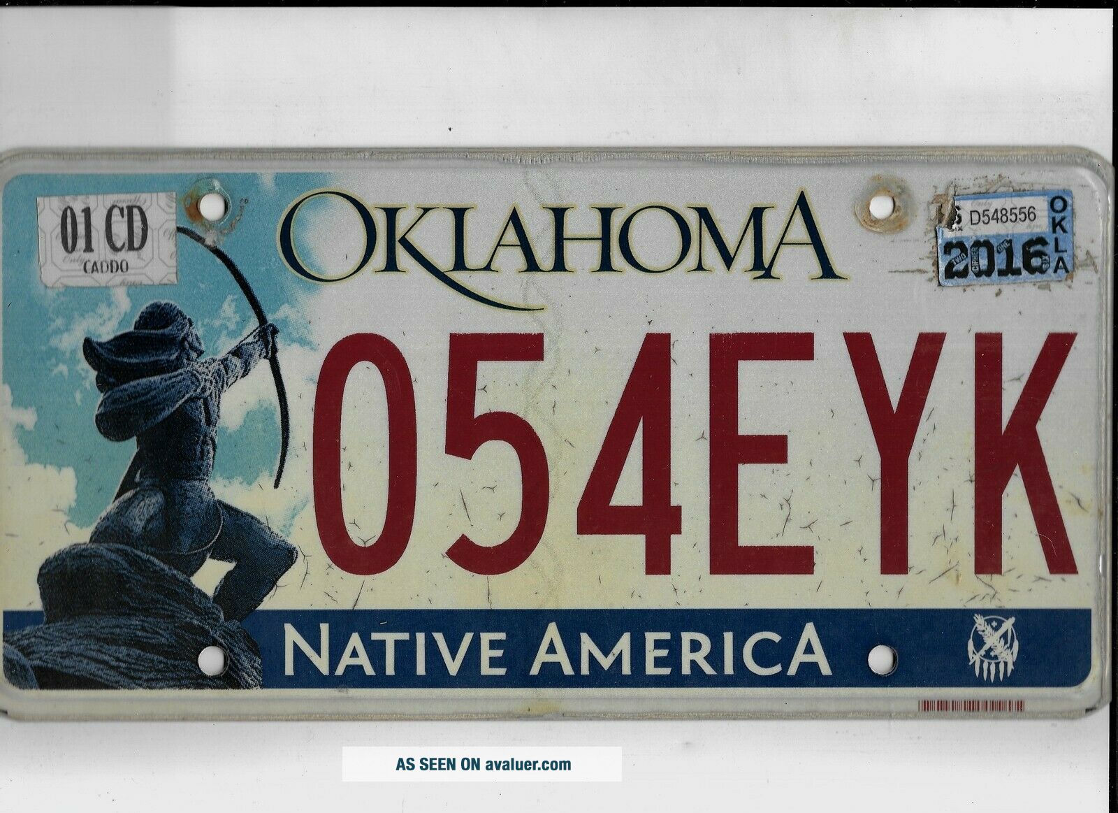 OKLAHOMA Passenger 2016 License Plate " 054 EYK " CADDO | #4492125
