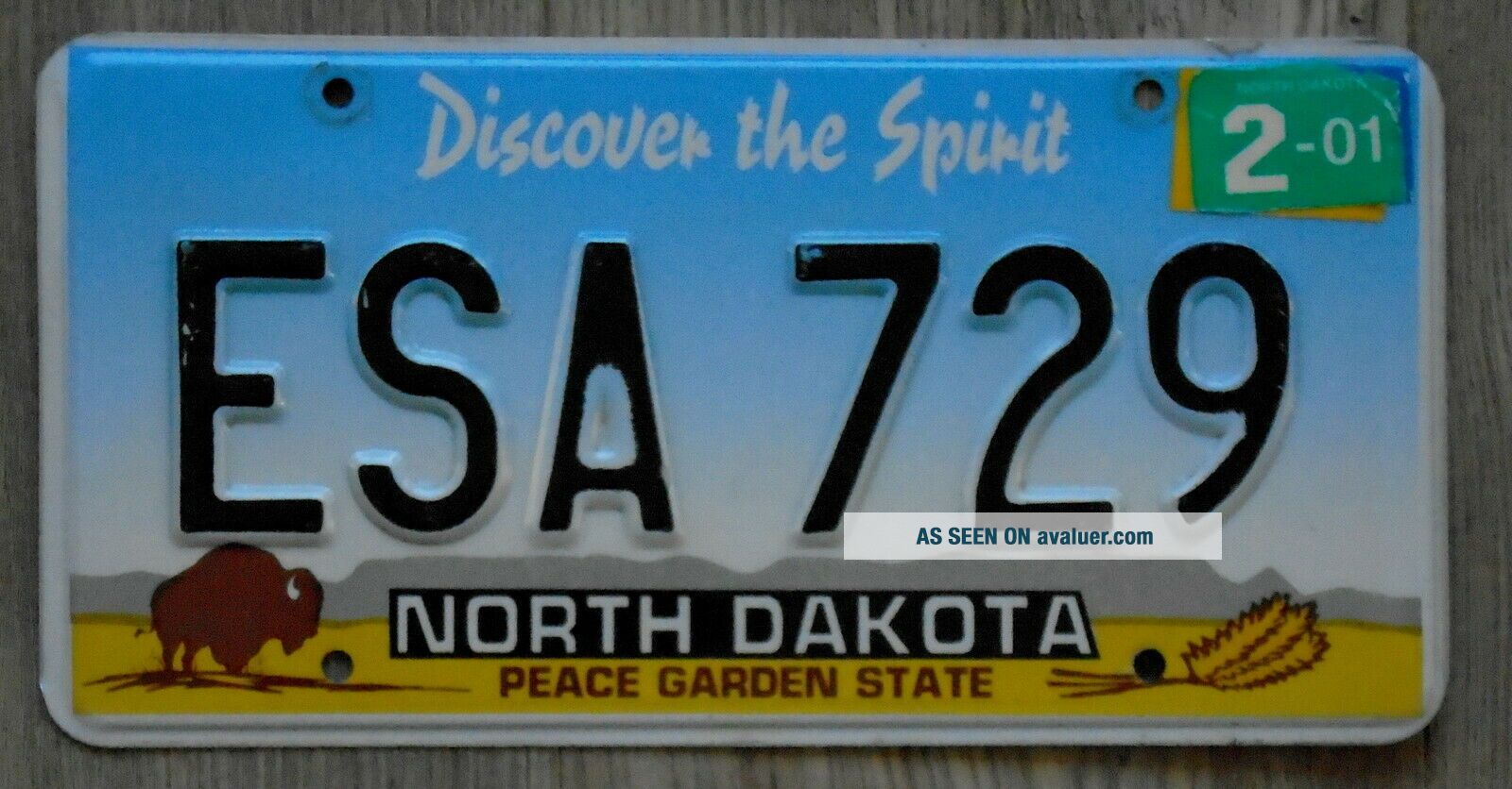 NORTH DAKOTA Buffalo Spirit Peace Garden State Wheat License Plate ESA ...