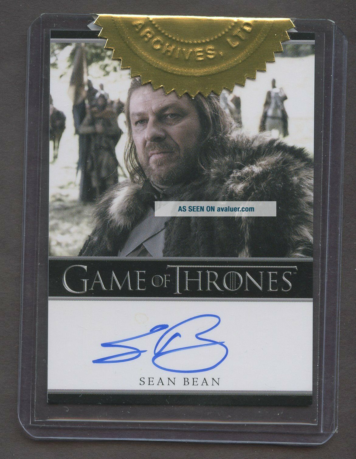 2012 Rittenhouse HBO Game Of Thrones GOT Sean Bean As Ned Stark W/ Seal ...