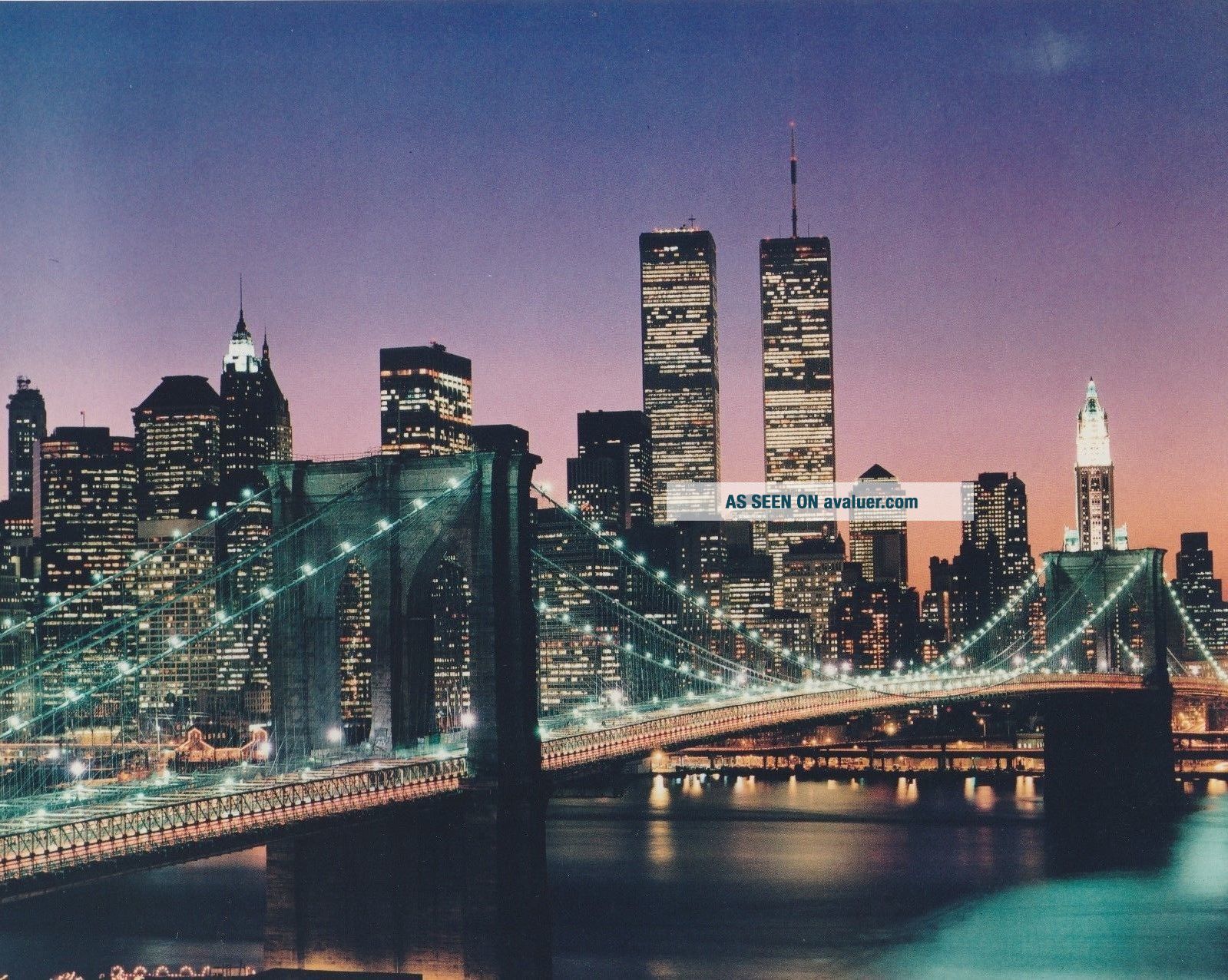 MANHATTAN BRIDGE YORK CITY 8X10 PHOTO TWIN TOWERS | #4571324