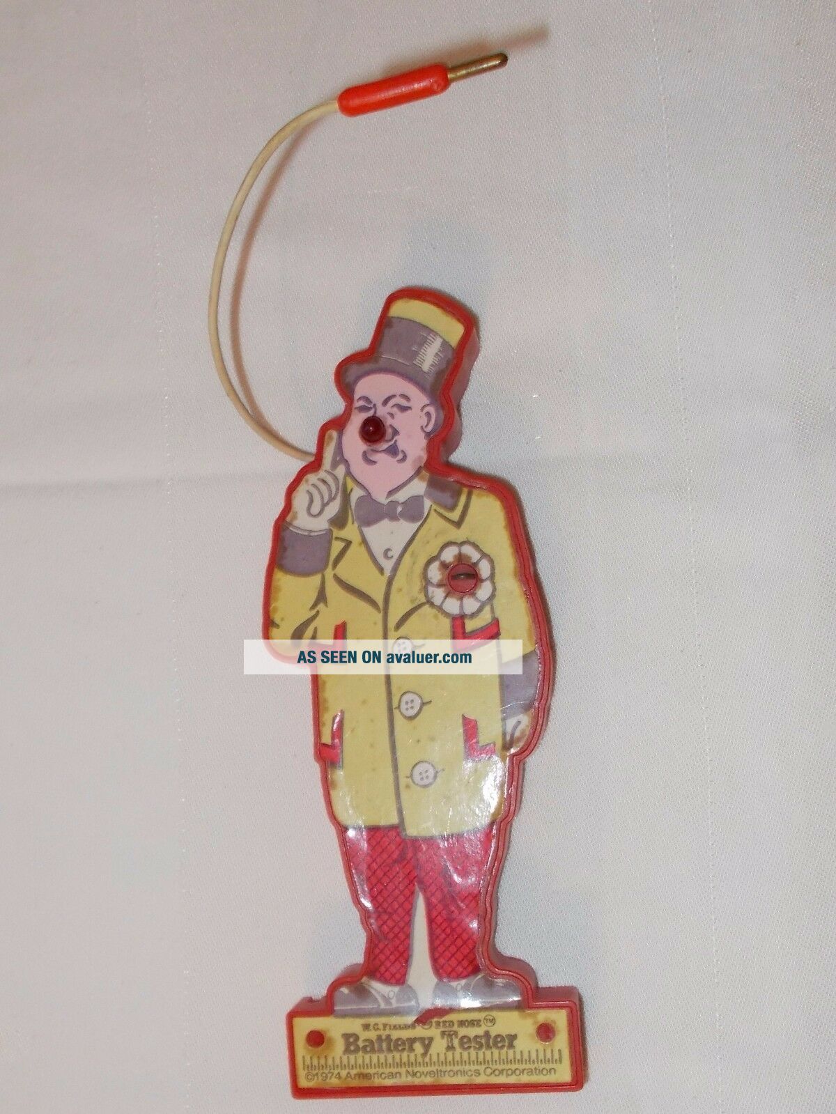 Vintage W. C. Fields Red Nose 1974 Plastic Battery Tester, | #4598607