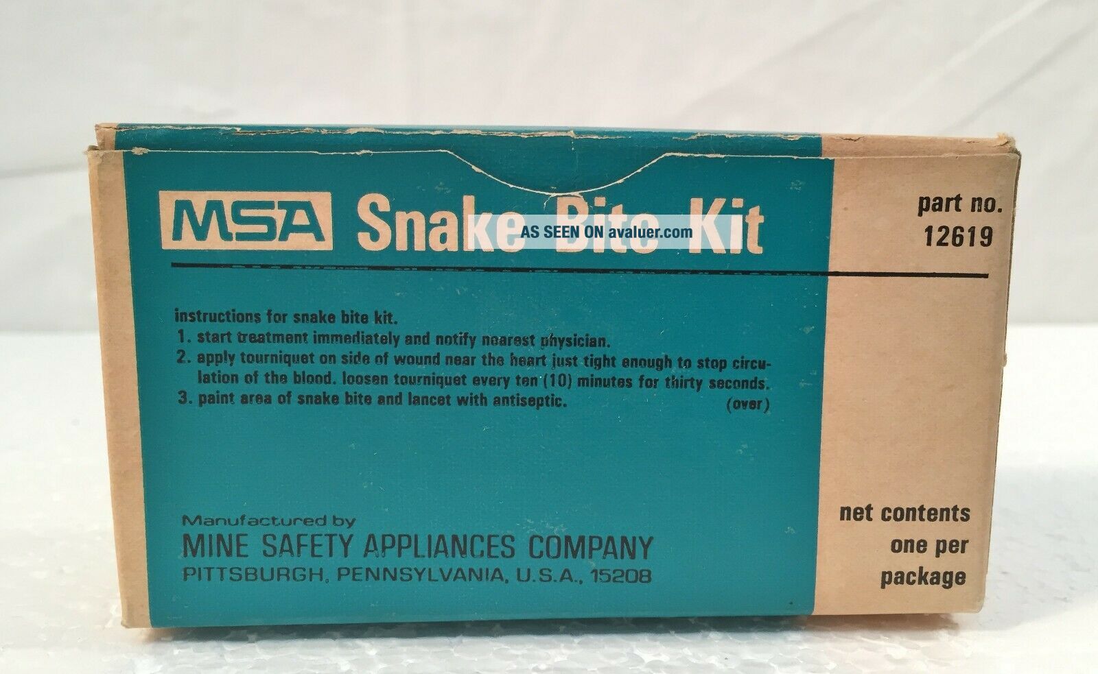 Vintage MSA Mine Safety Appliance SNAKE BITE KIT 12619 | #4595224